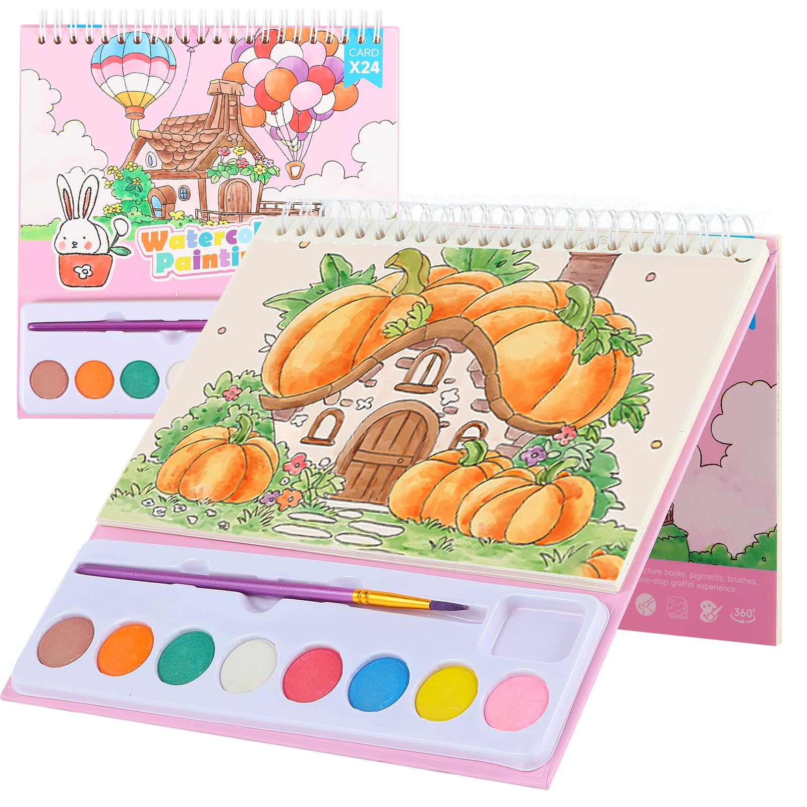Amazon.com: Watercolor Coloring Books for Kids Watercolor Paint Book ...