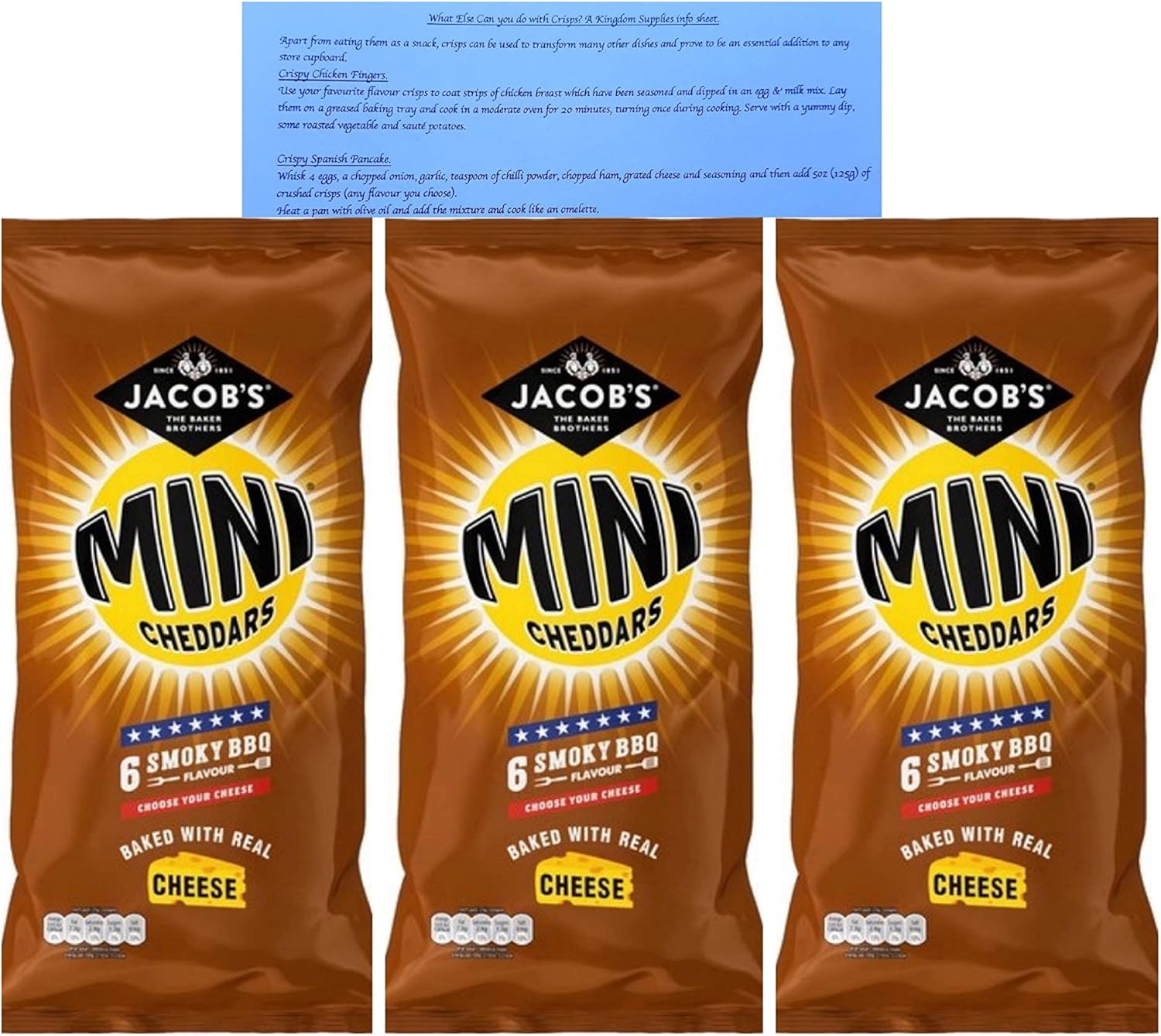 BBQ Smoky Barbecue Flavour Mini Cheddars Jacobs Crisp Snacks 3 x Multi Packs at Least 18 Bags ...