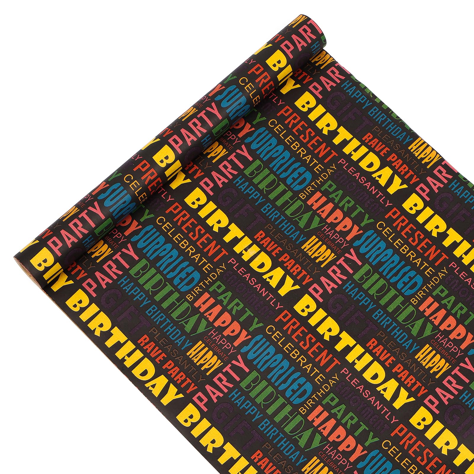HBell Birthday Wrapping Paper Roll,10m Happy Birthday Wrapping Paper ...