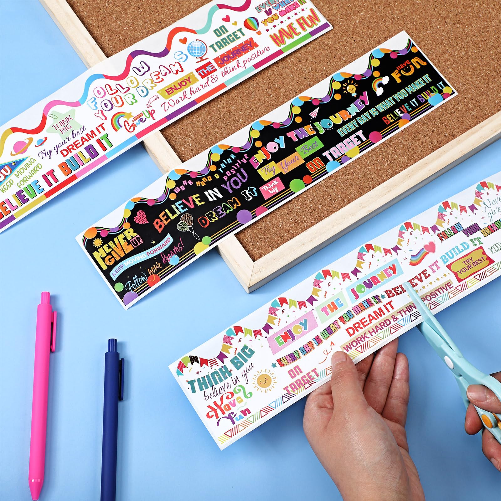 Christmas Bulletin Board Geyee 84-Piece Rainbow Bulletin Board Border ...