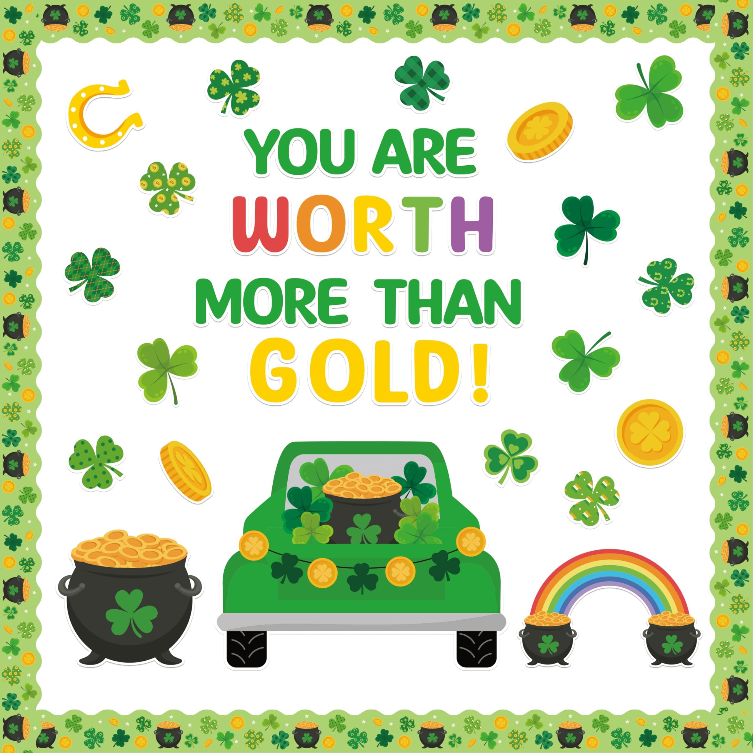 Amazon.com : CPicdn 128Pcs St. Patrick's Day Bulletin Board Classroom ...