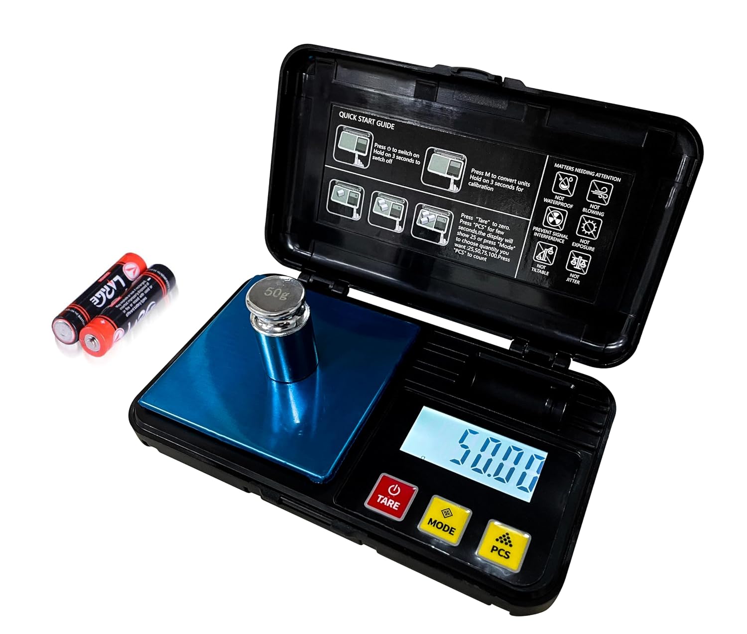 PTKTLAM High Precision Jewelry Scale with 50g Weights, Pocket Scale ...