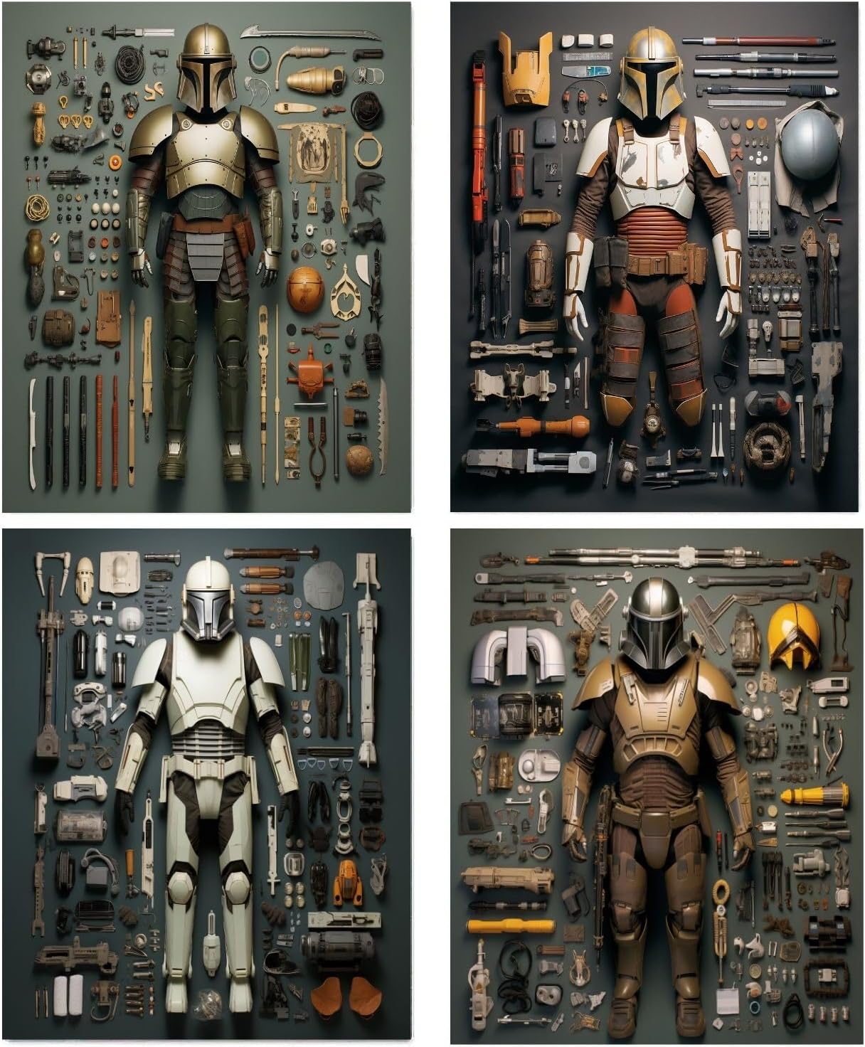 Amazon.com: HT LIFE Star Wars Armor Poster Set - 4 Unframed Prints ...
