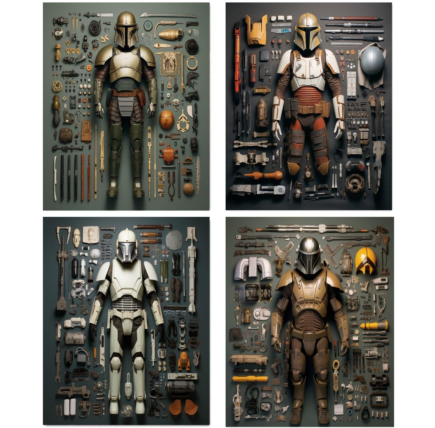 Amazon.com: HT LIFE Star Wars Armor Poster Set - 4 Unframed Prints ...