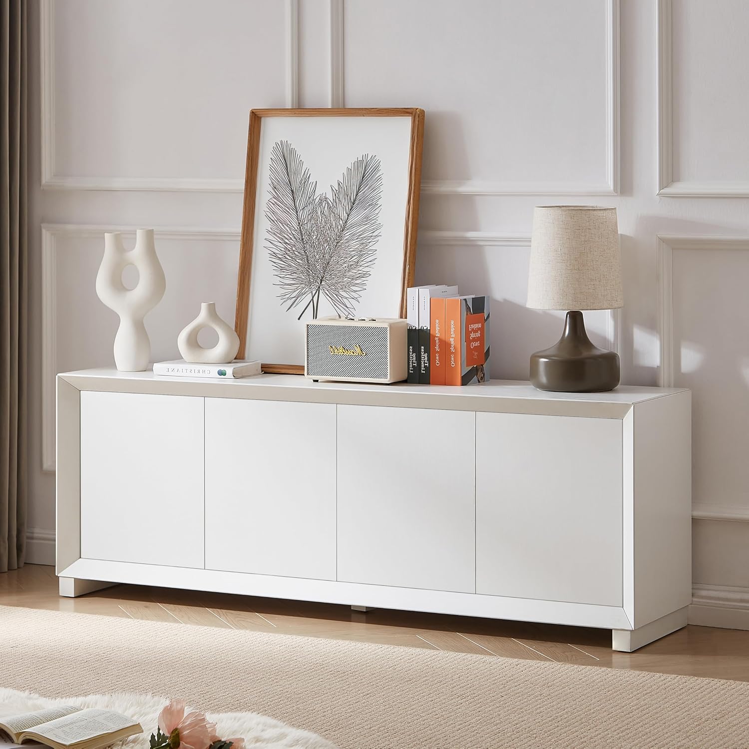 Amazon.com: JIJIWANG Modern TV Stand for TVs up to 75" Minimalism ...