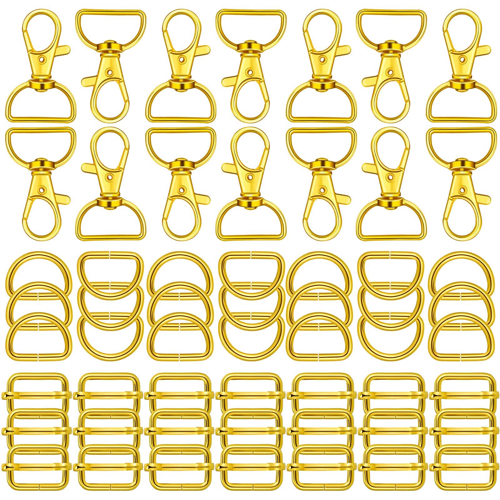 Amazon.com: 56 Pieces D Rings for Purse Bag Hardware Purse Hardware for ...