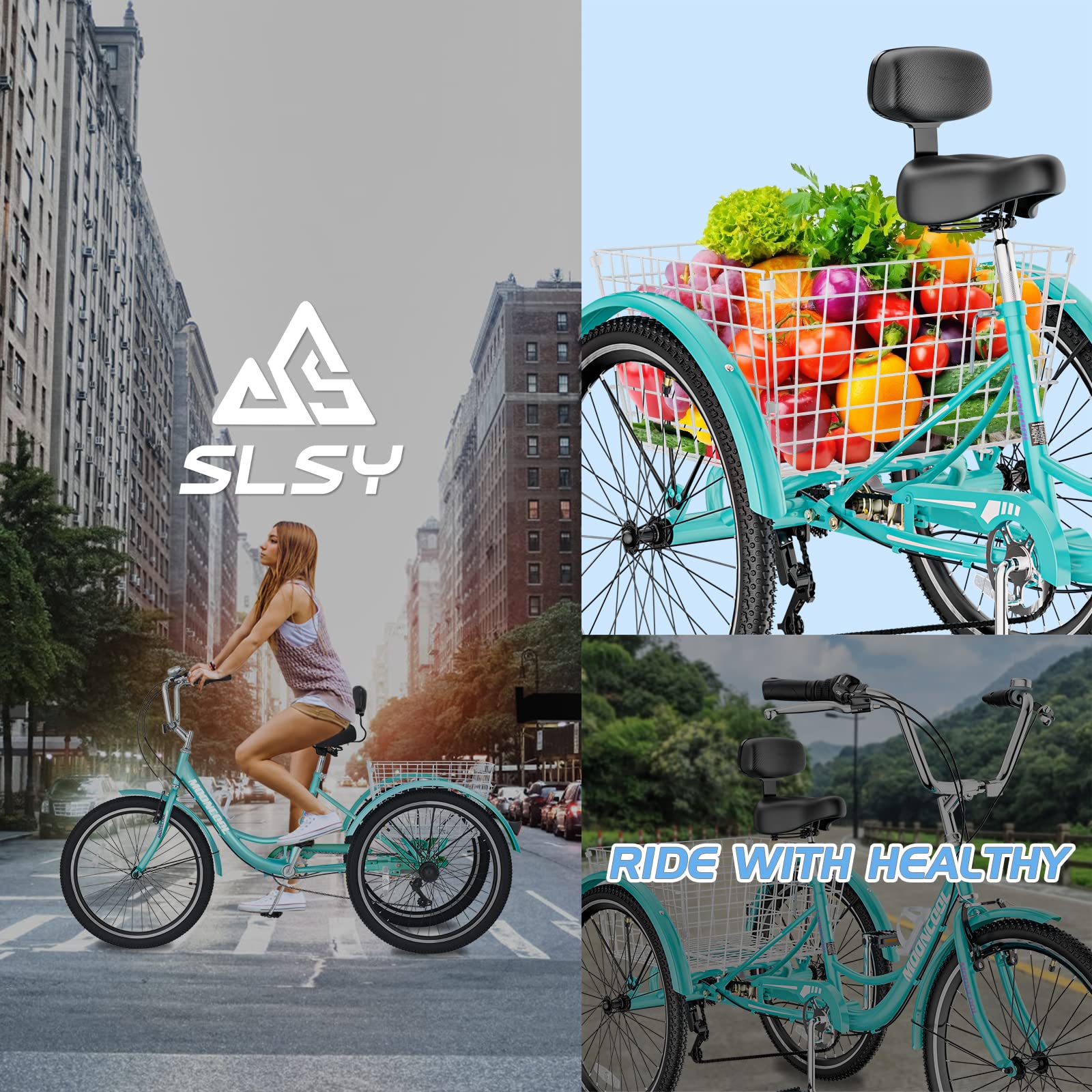 Slsy Adult Tricycles 7 Speed,...B0892P1NRK | Encarguelo.com