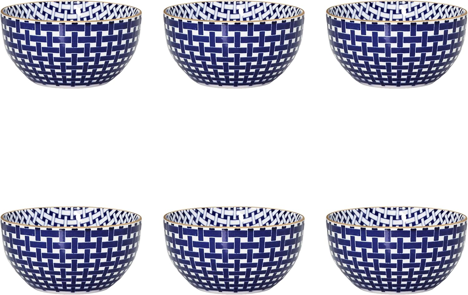 Amazon.com: TotalEze Deep Bowl Set, Decorated Blue Gold, 5.5 inch Dia ...