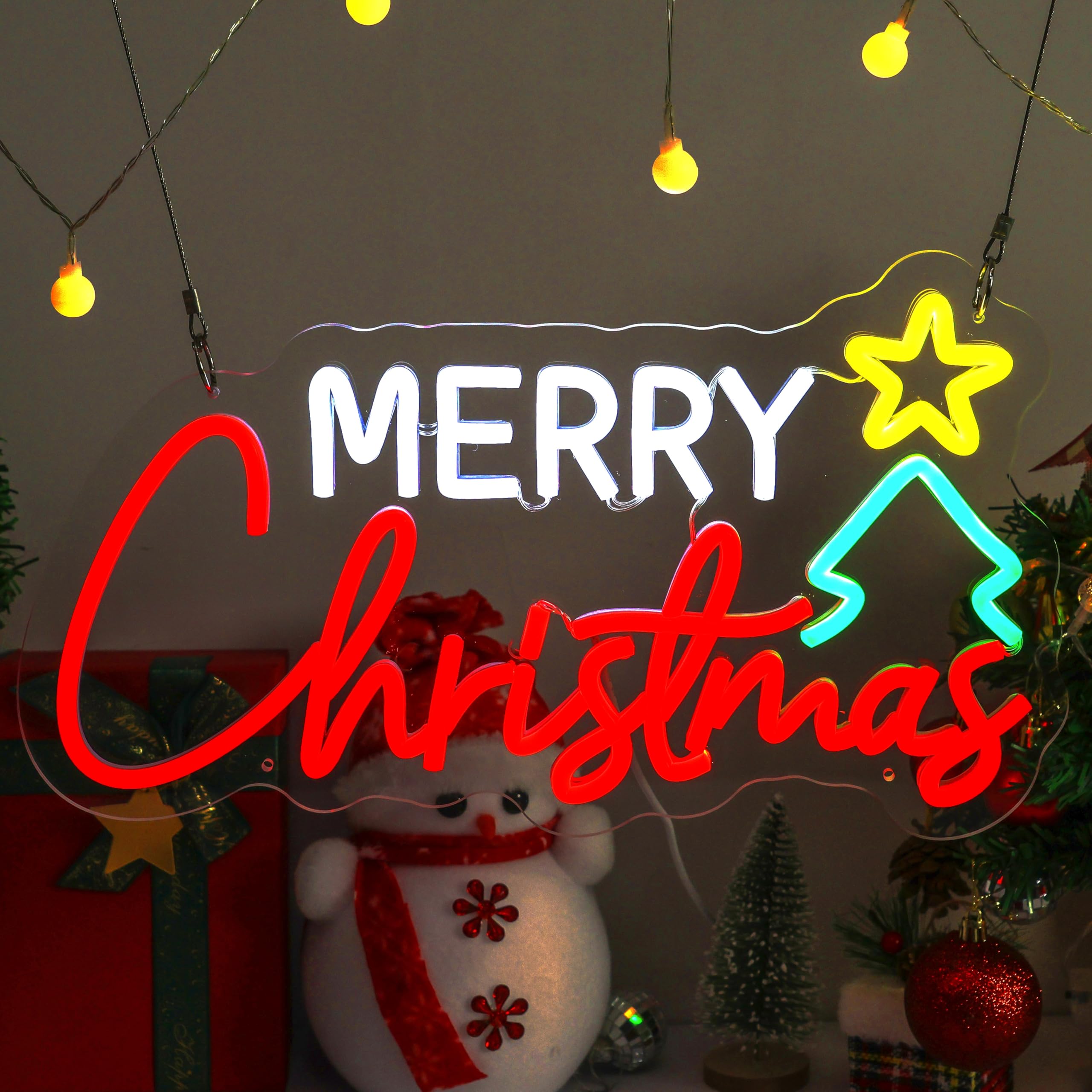 Amazon.com : Merry Christmas LED Neon Sign for Wall Decor, Christmas ...