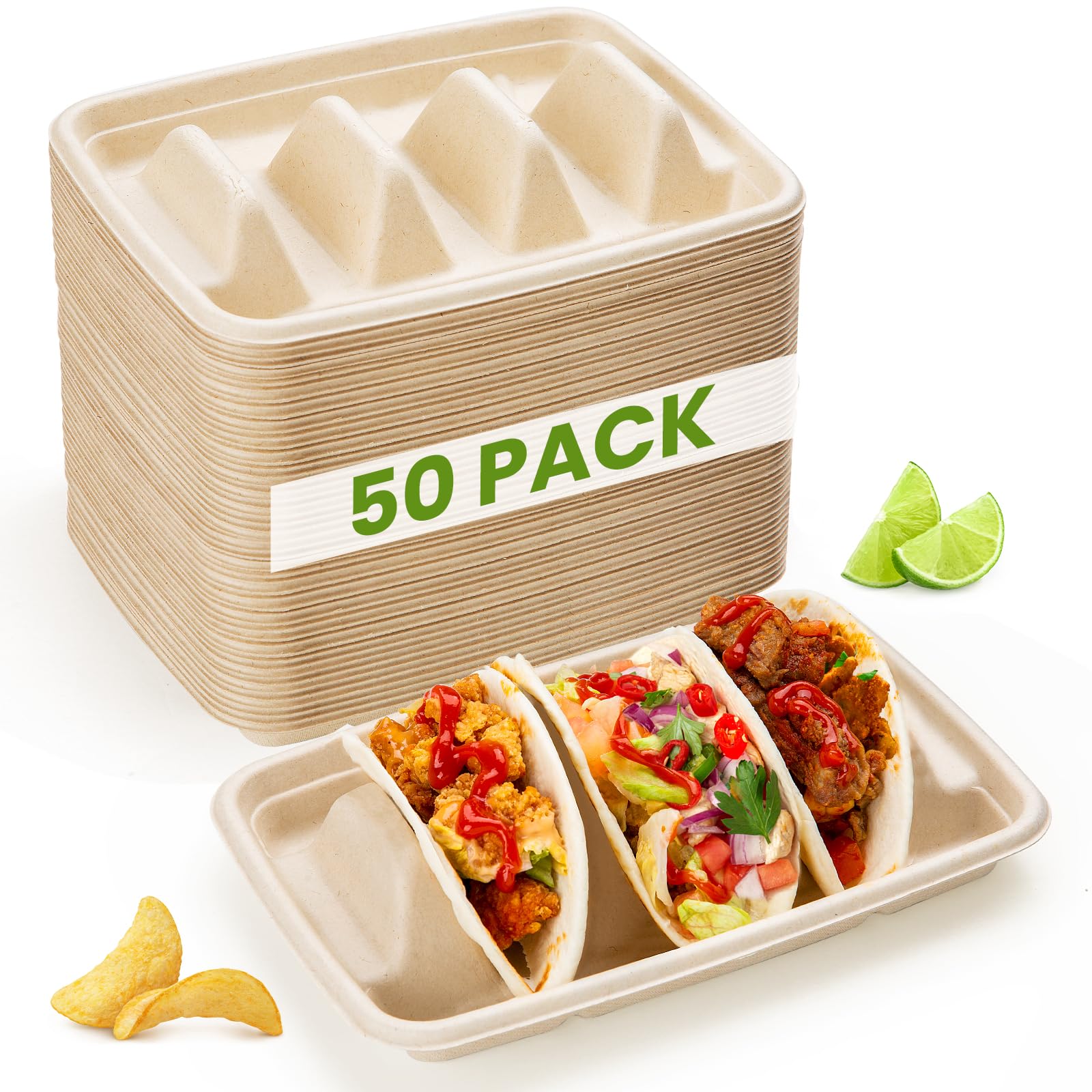 Amazon.com: 50 PCS Disposable Taco Holders for Party, Premium Paper ...