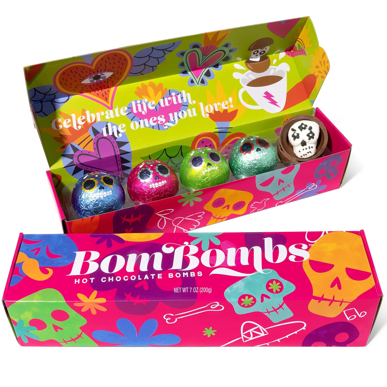Amazon.com : Bombombs Hot Chocolate Bombs, Day of the Dead Skull Theme ...