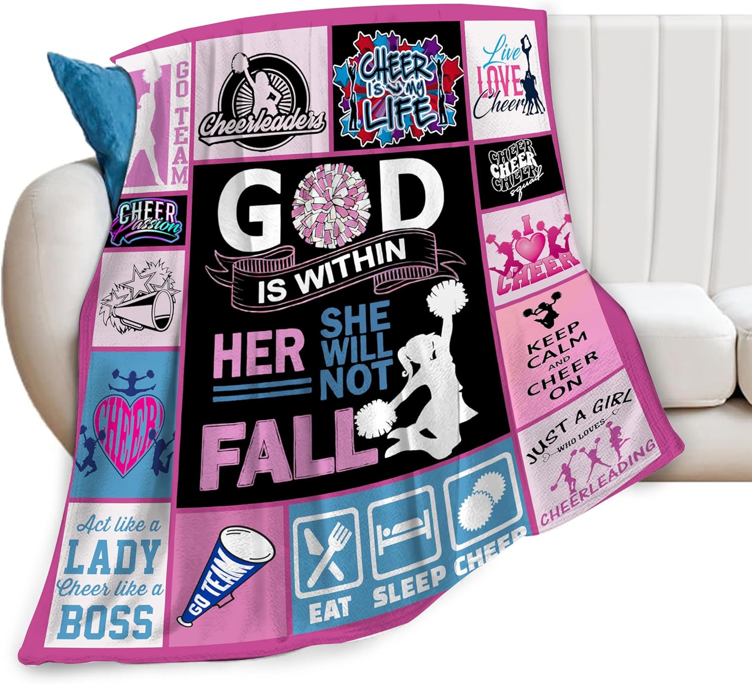 Amazon.com: Cheerleaders Blanket for Girls Soft Cozy Cheerleading Throw ...