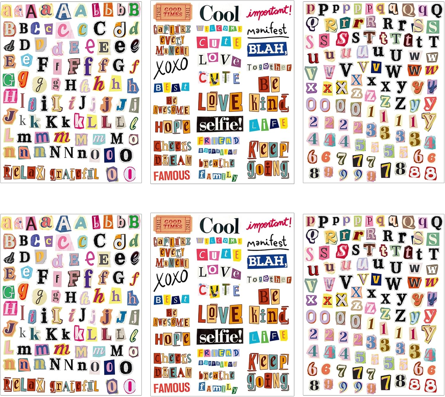 Amazon.com: Magazine Letter Stickers Vintage Scrapbook Letters Stickers ...