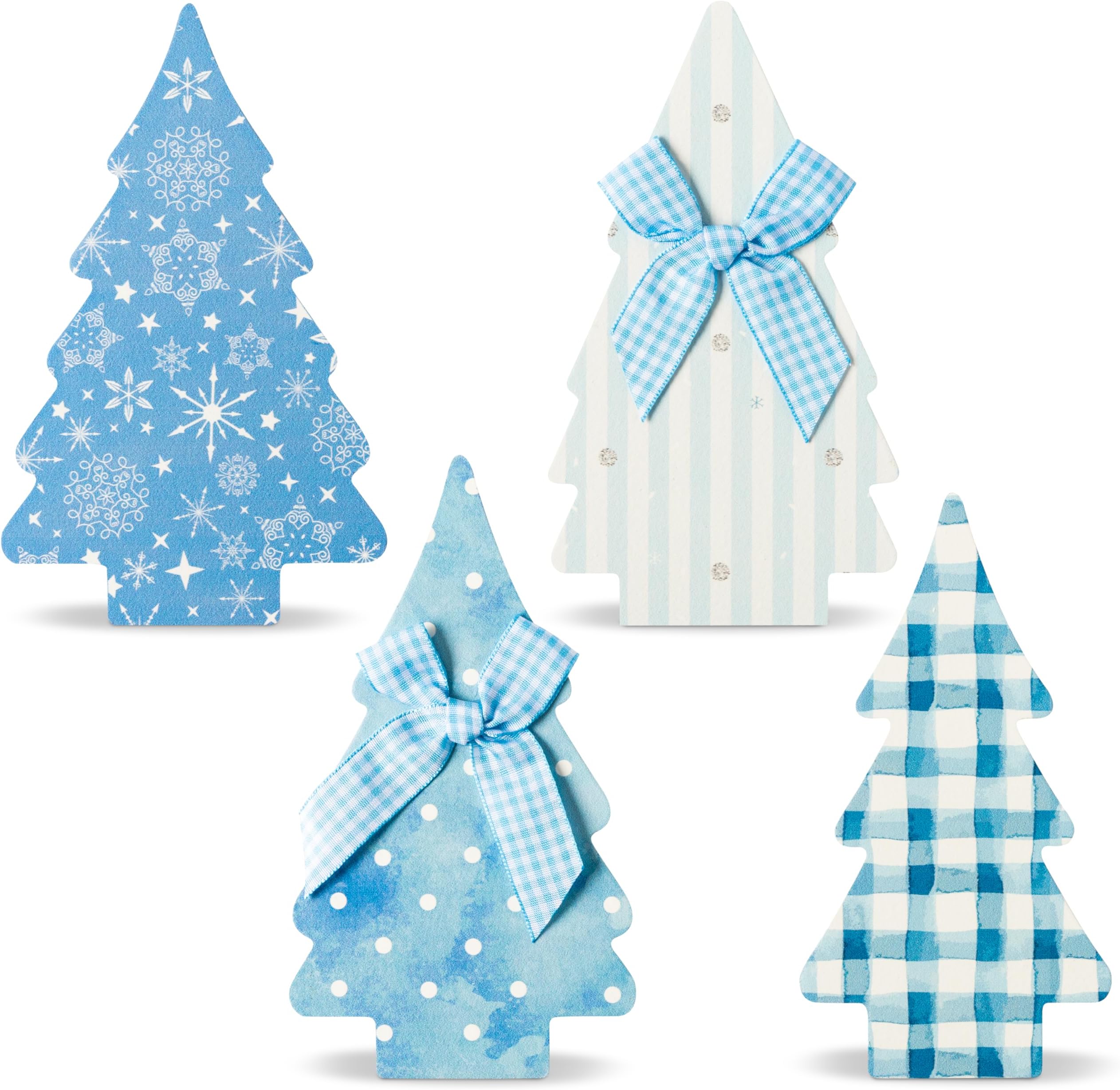 Amazon.com : Soaoo 5 Pcs Winter Table Decorations Wooden Christmas Tree ...