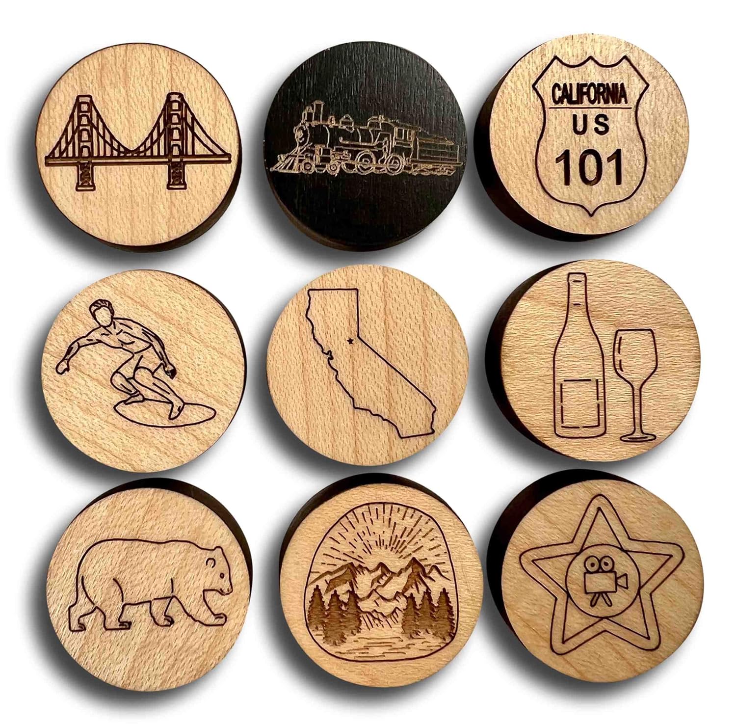 Mexican Train California Edition Hub and Tokens wooden domino game ...