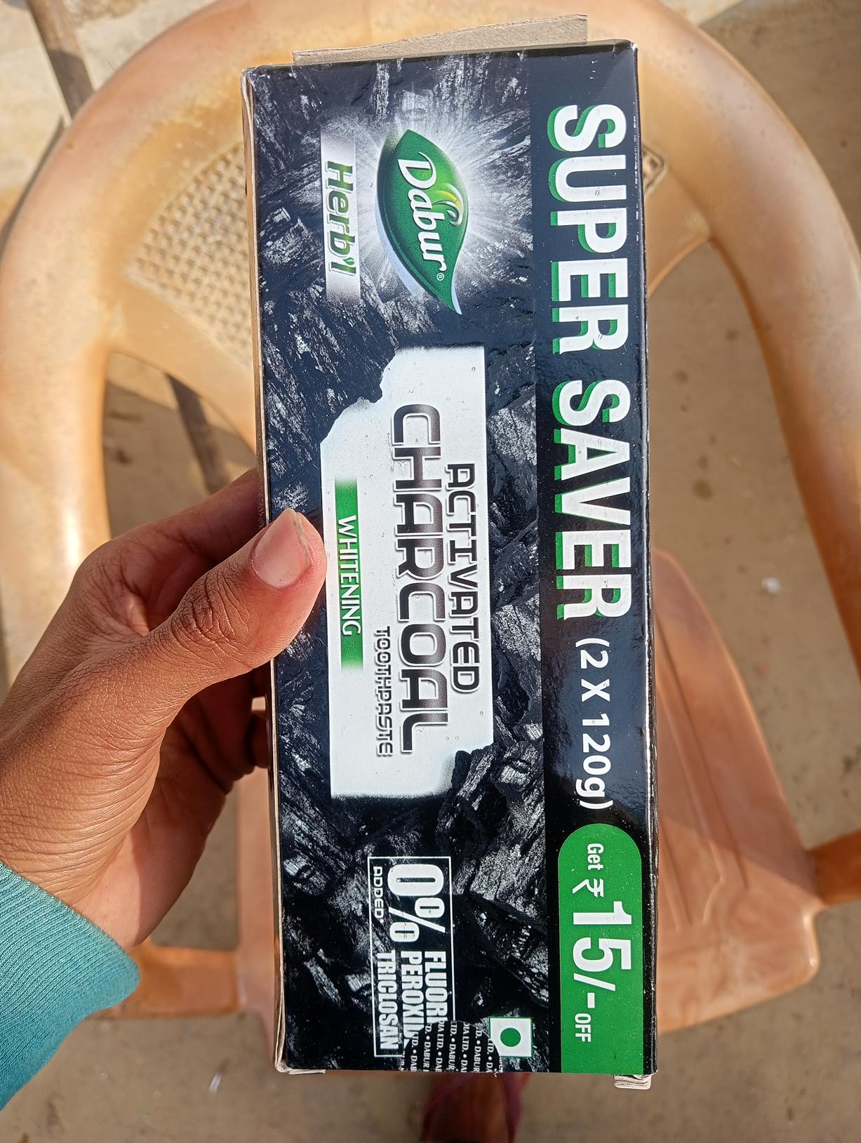 DABUR Herb'L Activated Charcoal Toothpaste-240G (120Gx2,Pack Of 2)|Black Gel Toothpaste ...