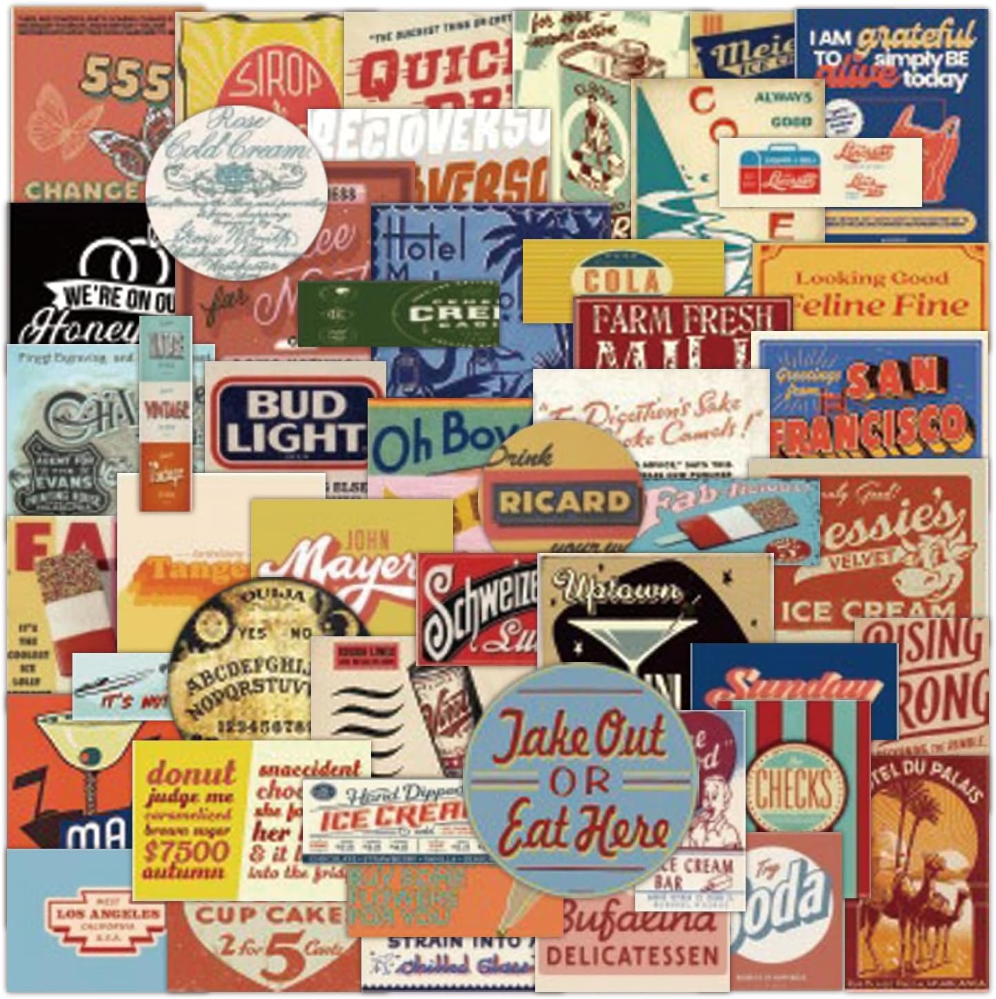Amazon.com: PRSTINCOL Vintage Aesthetic Sticker Pack for Journaling,100 ...