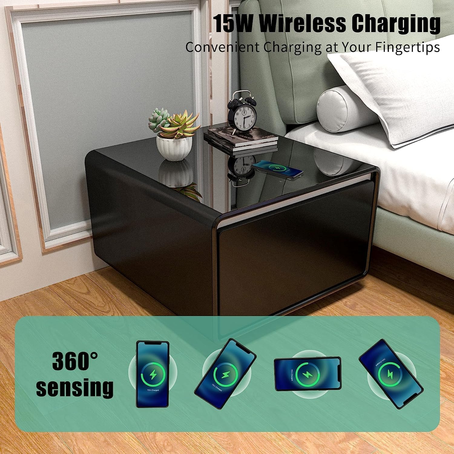 Bedside Table Refrigerator Buy Wooden & Metal C Shaped Bedside Tables