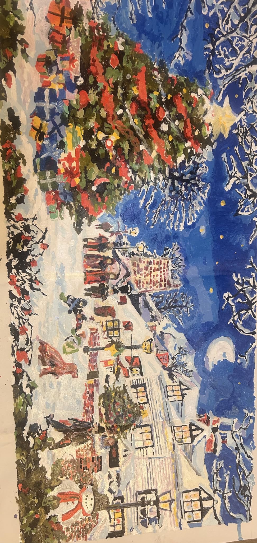 Christmas Painting by Numbers Kit for Adults, Large Size 15.8x35.5 inch ...