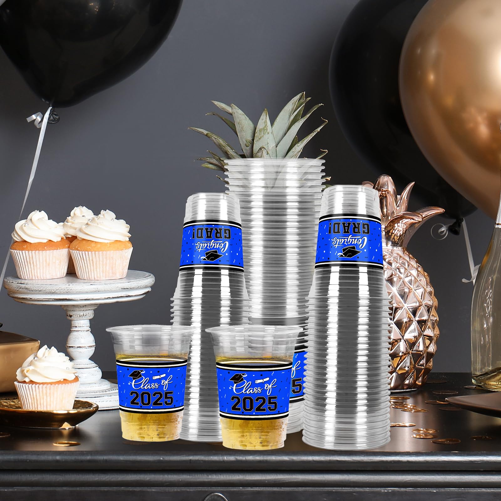 Snapklik.com : Graduation Decorations 2025-100 Pcs 16oz Blue Graduation ...