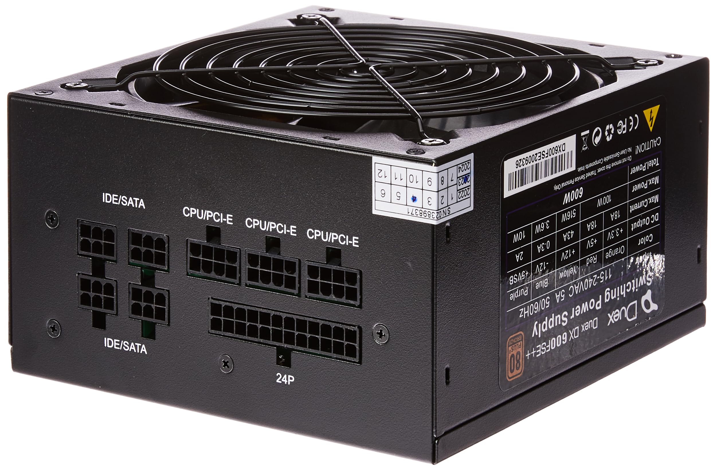 Fonte de Alimentação Duex DX-600FSE++ 600W 80 Plus Bronze Modular PFC ...