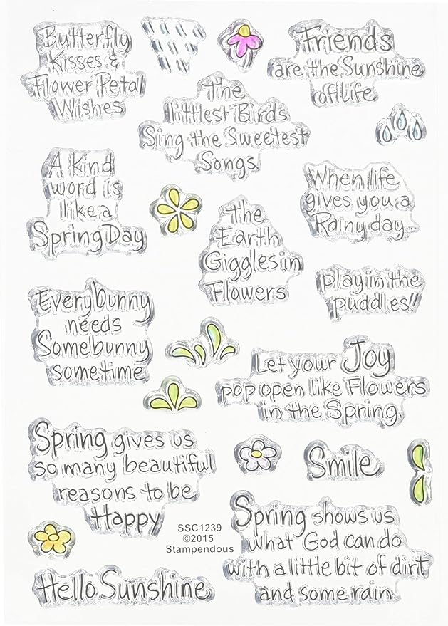 Amazon.com: Stampendous SSC1239 Clear Stamps, Spring Sentiments : Arts ...