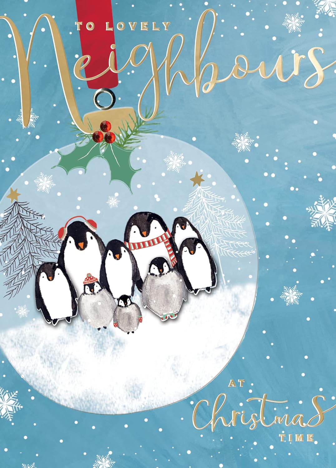 To Lovely Neighbours Fun Hand-Finished Christmas Card Family Xmas Cards ...