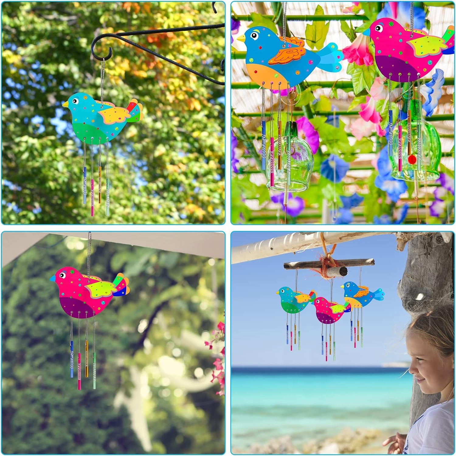 Snapklik.com : 6 Pack 3D Bird Wind Chime Craft Kit For Kids Make You ...
