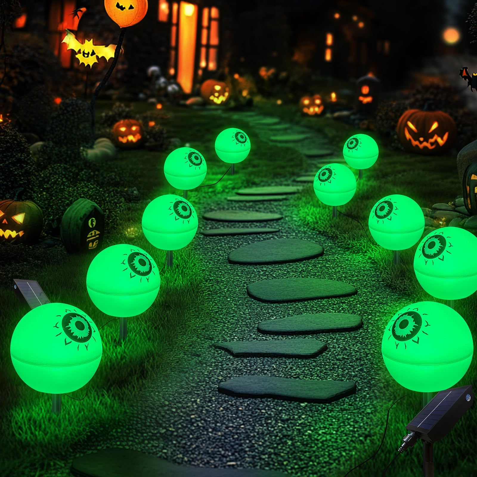 Amazon.com : Outdoor Halloween Decorations Set of 6 Solar Garden Lights ...