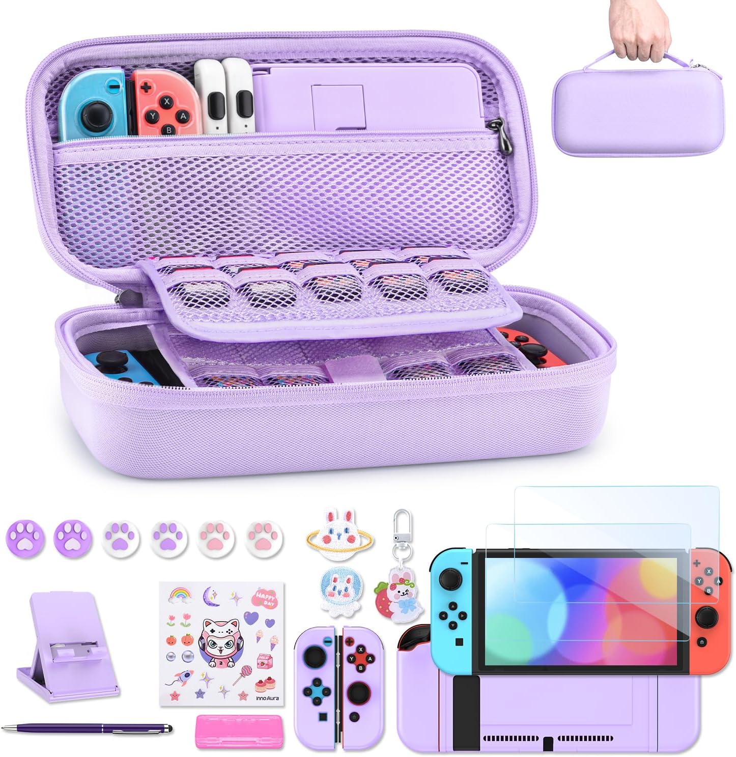 Amazon.com: Switch Case for NS Switch - innoAura 19 in 1 Switch ...