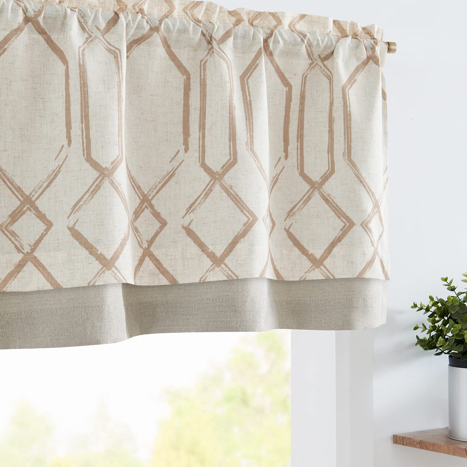 Amazon.com: jinchan Linen Valance Curtain Moroccan Tile Print Valance ...
