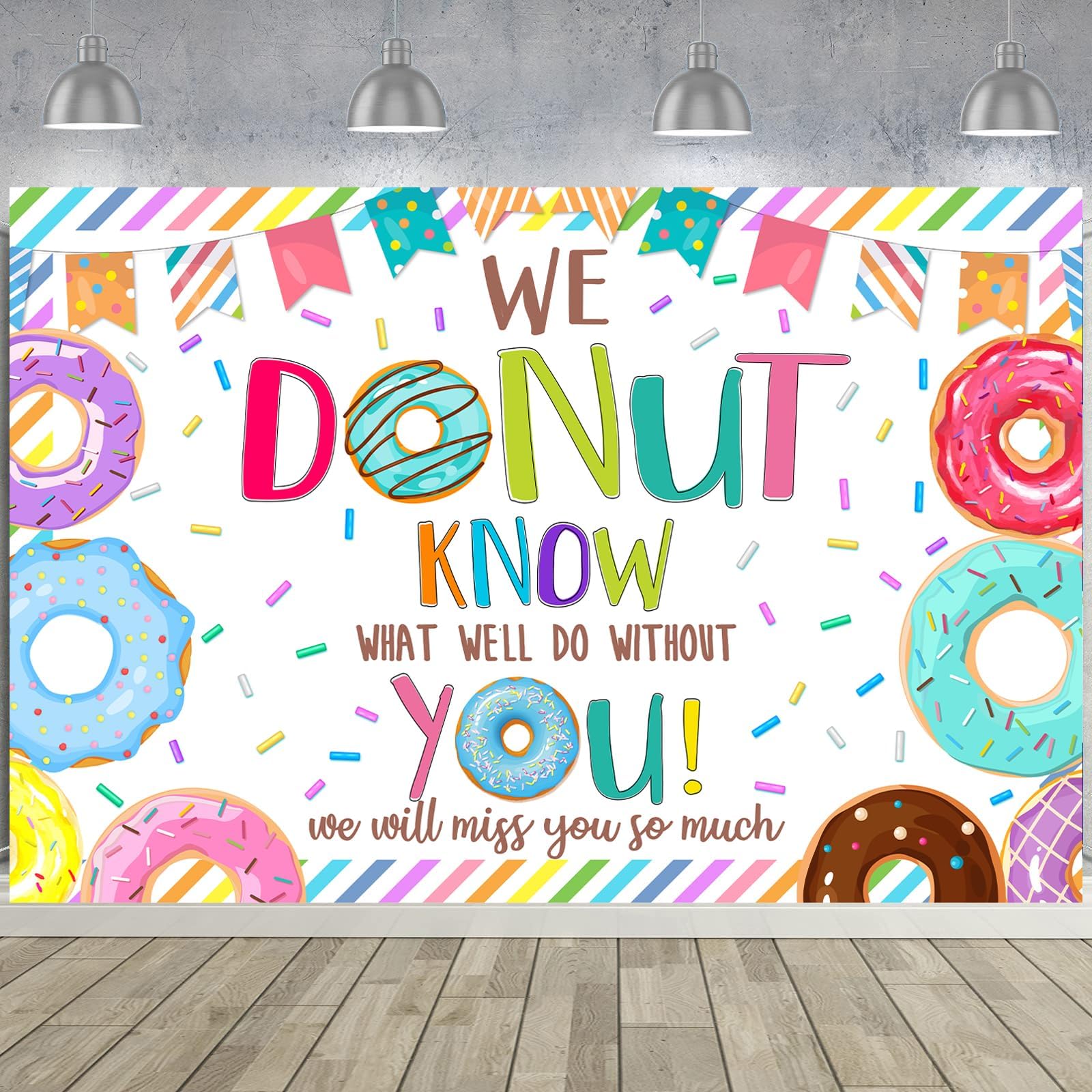 Amazon.com : Balterever Donut Going Away Party Decoration We Donut Know ...