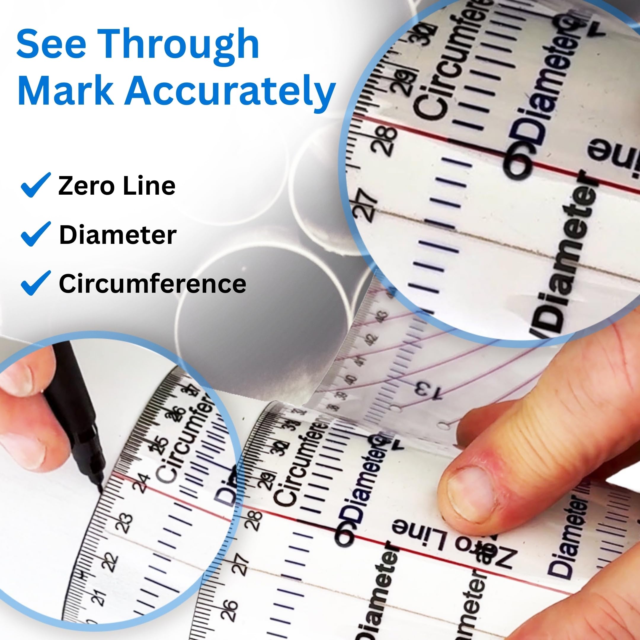 Snapklik.com : CLPA 24" Diameter Measure & Mark C-Pi-D Pipe Wrap Around ...