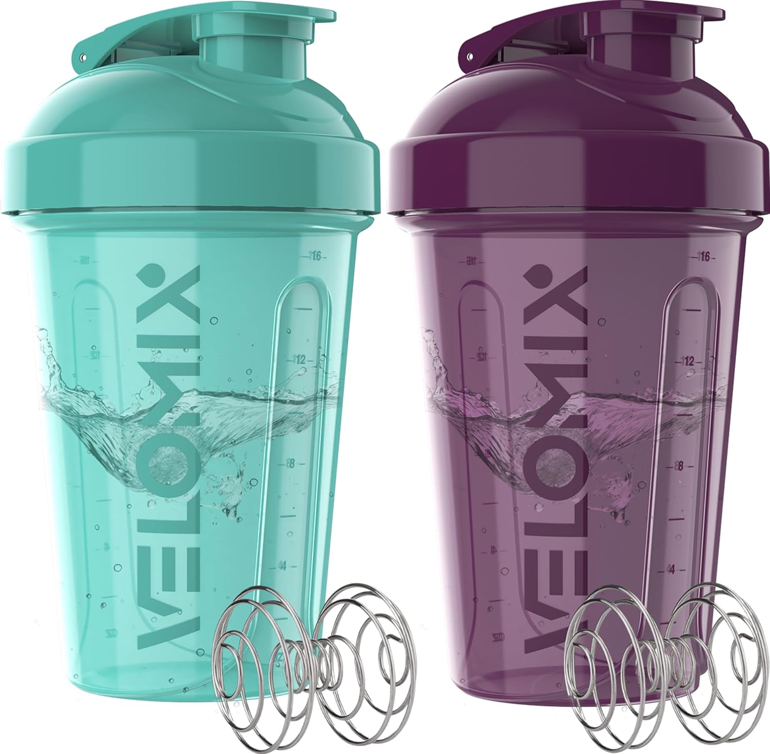 Amazon.com: VELOMIX -2 Pack- 20 oz Protein Shaker Bottles for Protein ...