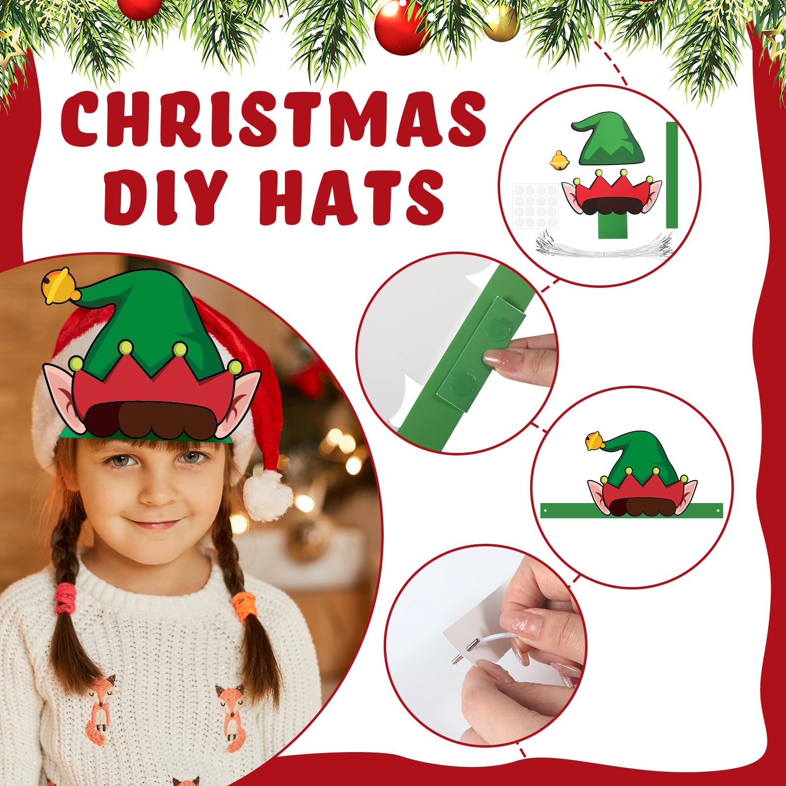 Snapklik.com : 32 Pcs Christmas Crowns Paper Party Hat Christmas ...