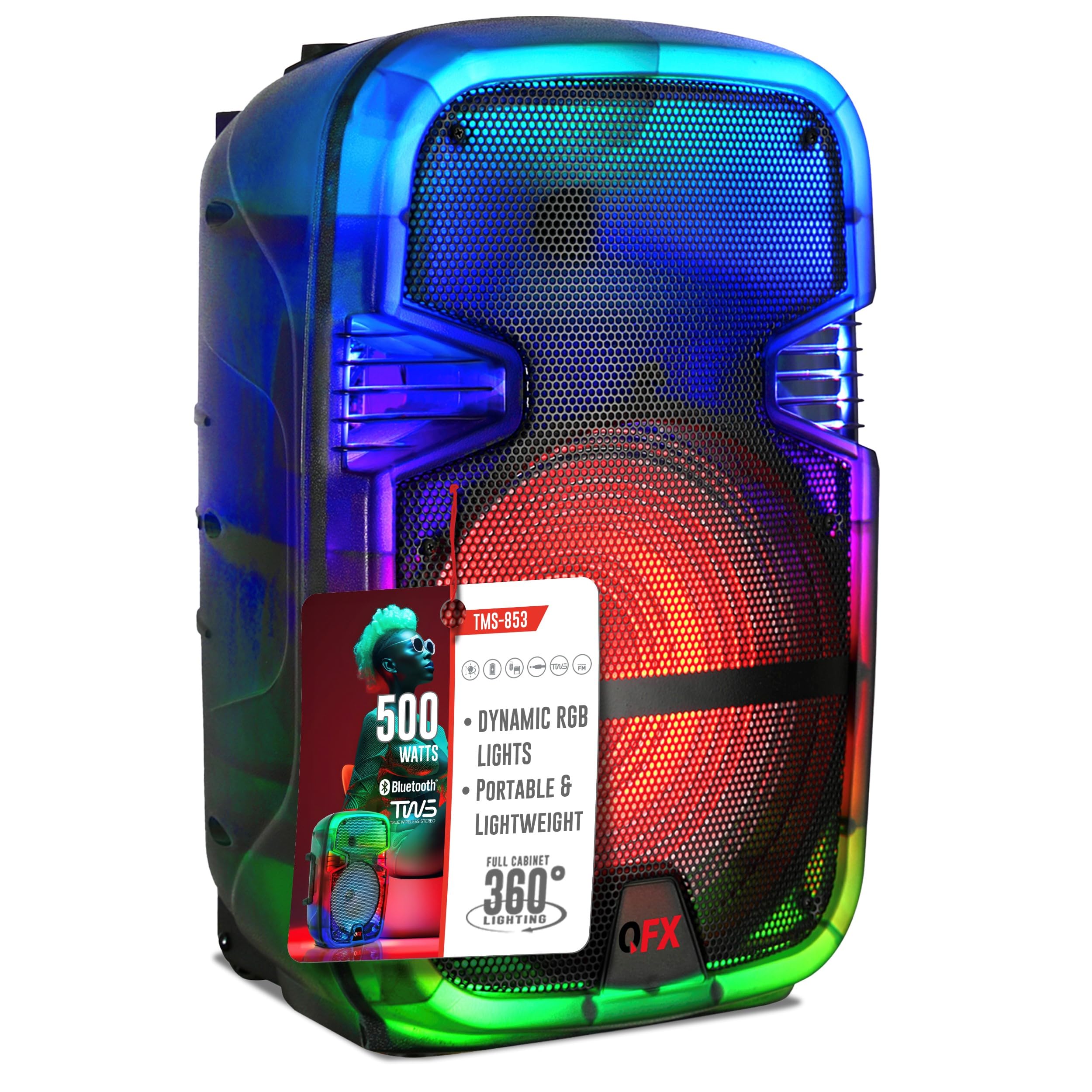 Amazon.com: QFX 8" Portable Rechargable Bluetooth PA Karaoke Loud Party ...