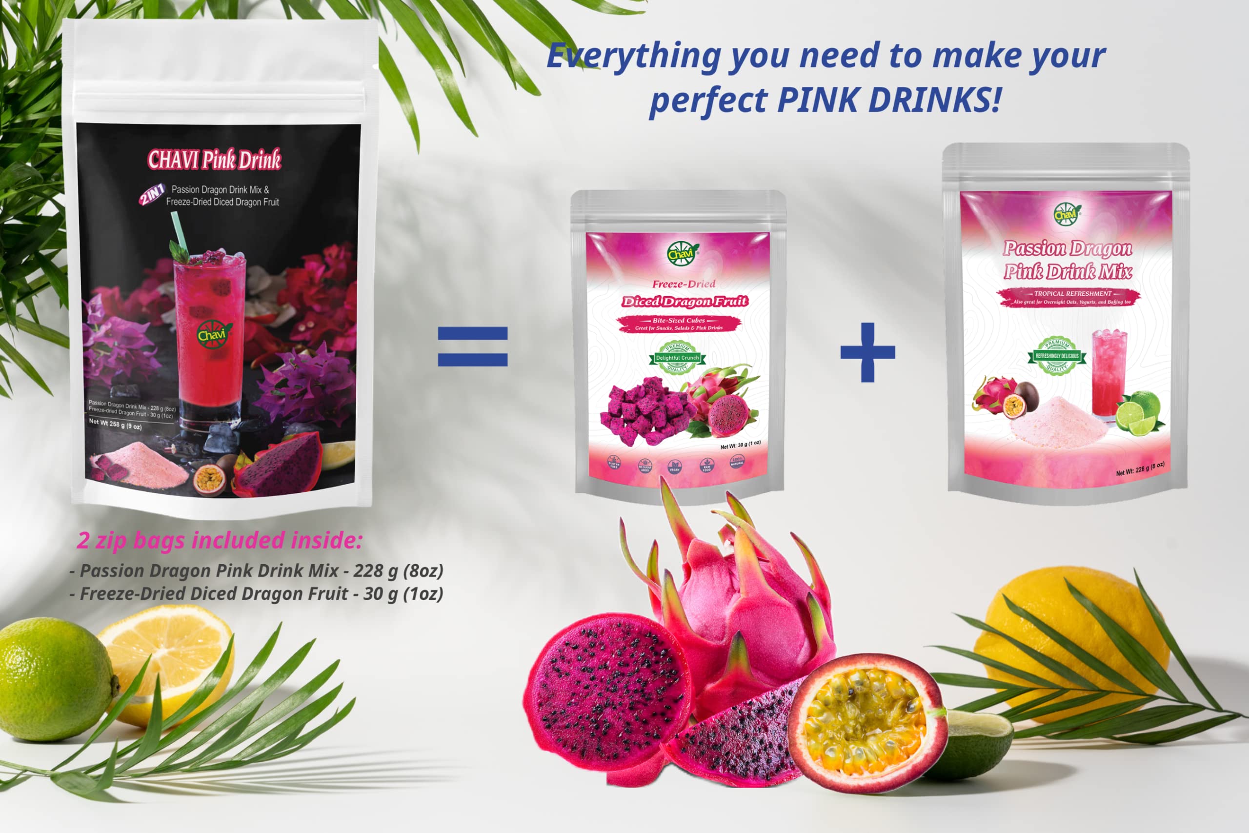 Snapklik.com : Pink Drink - Passion Dragon Fruit Powdered Drink Mix And ...