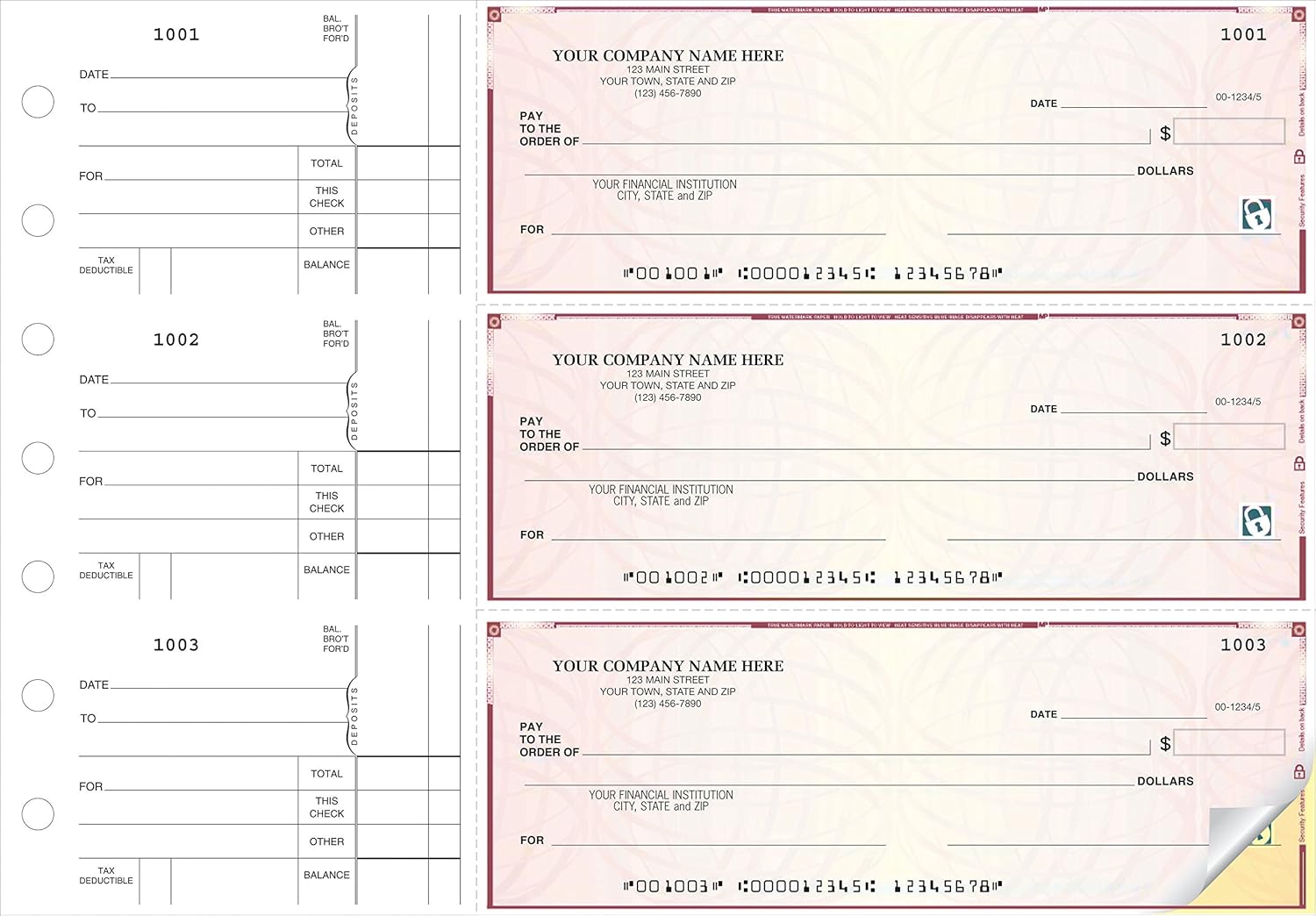 Amazon.com : CheckSimple Secure 3-On-A-Page All Purpose Manual Business ...