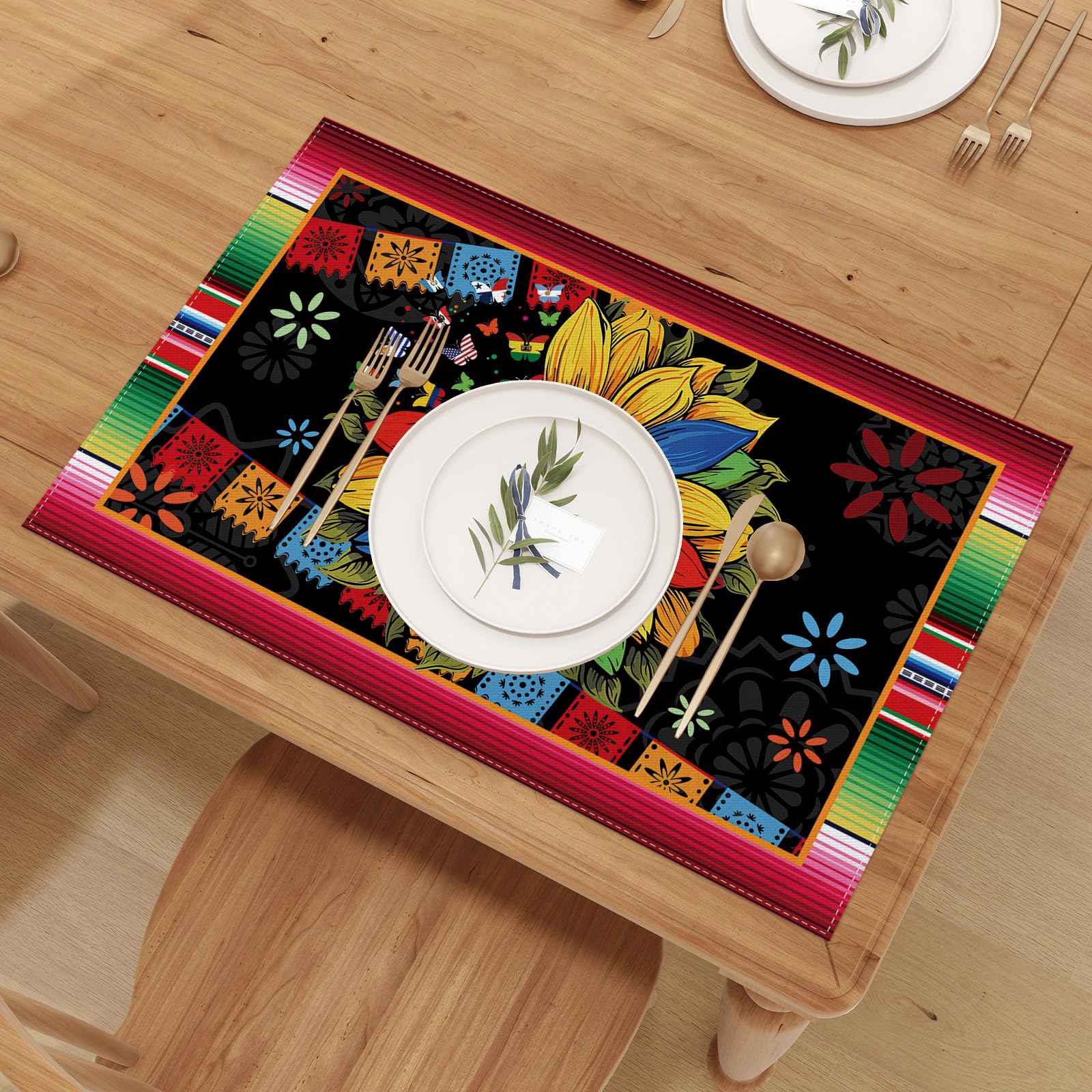 Snapklik.com : Linen Hispanic Heritage Month Placemats Set Of 4 Latino ...