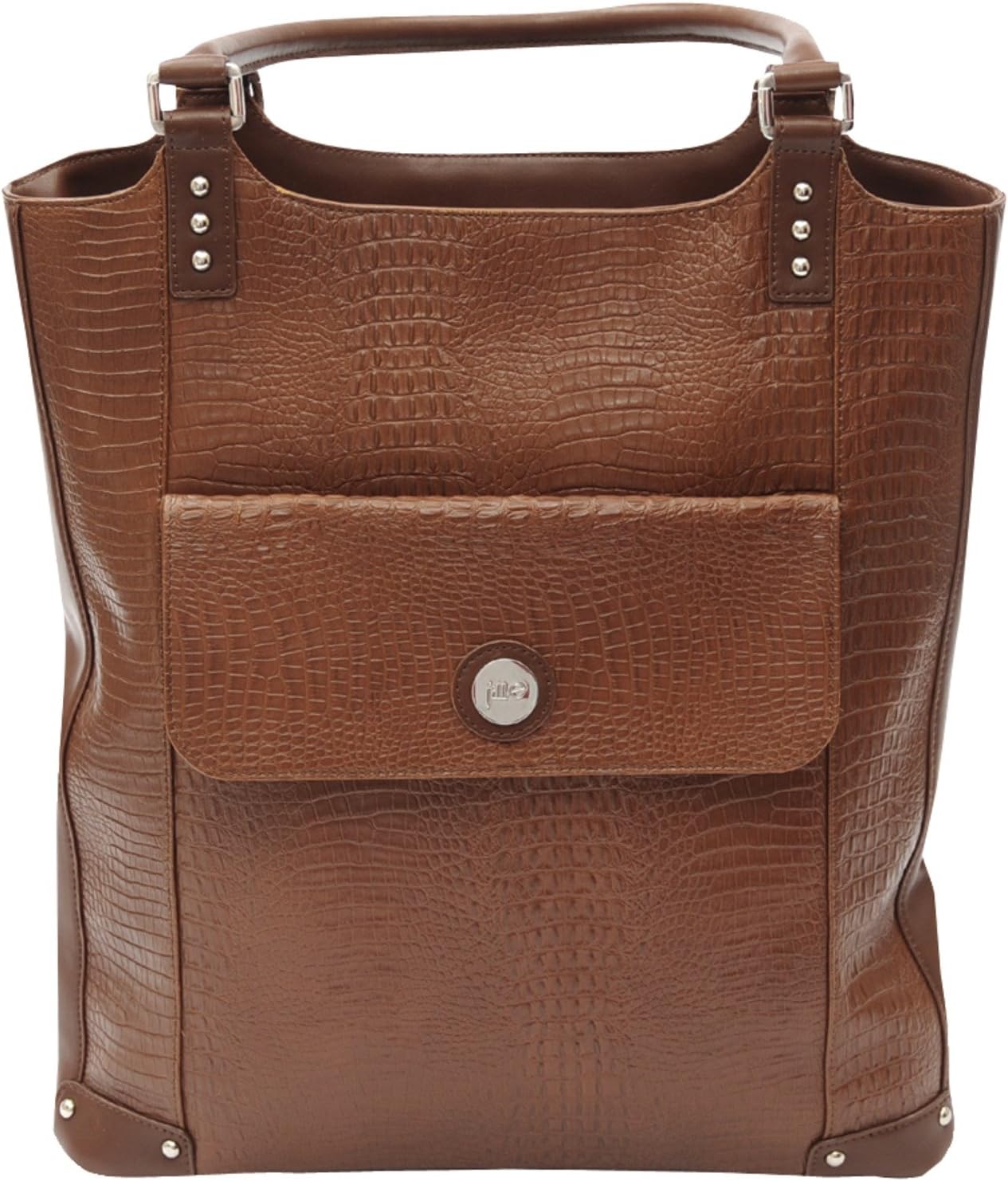 Amazon.com : Jill-e Designs E-GO Laptop Tote - Brown Croc Leather ...