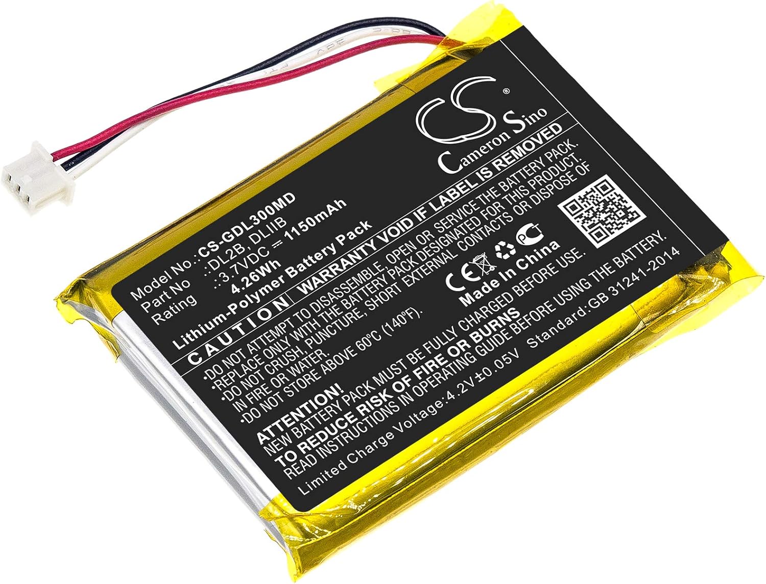 GKPLY Li-Polymer Battery Replacement for 3GEN DL2B, DLIIB DermLite II ...