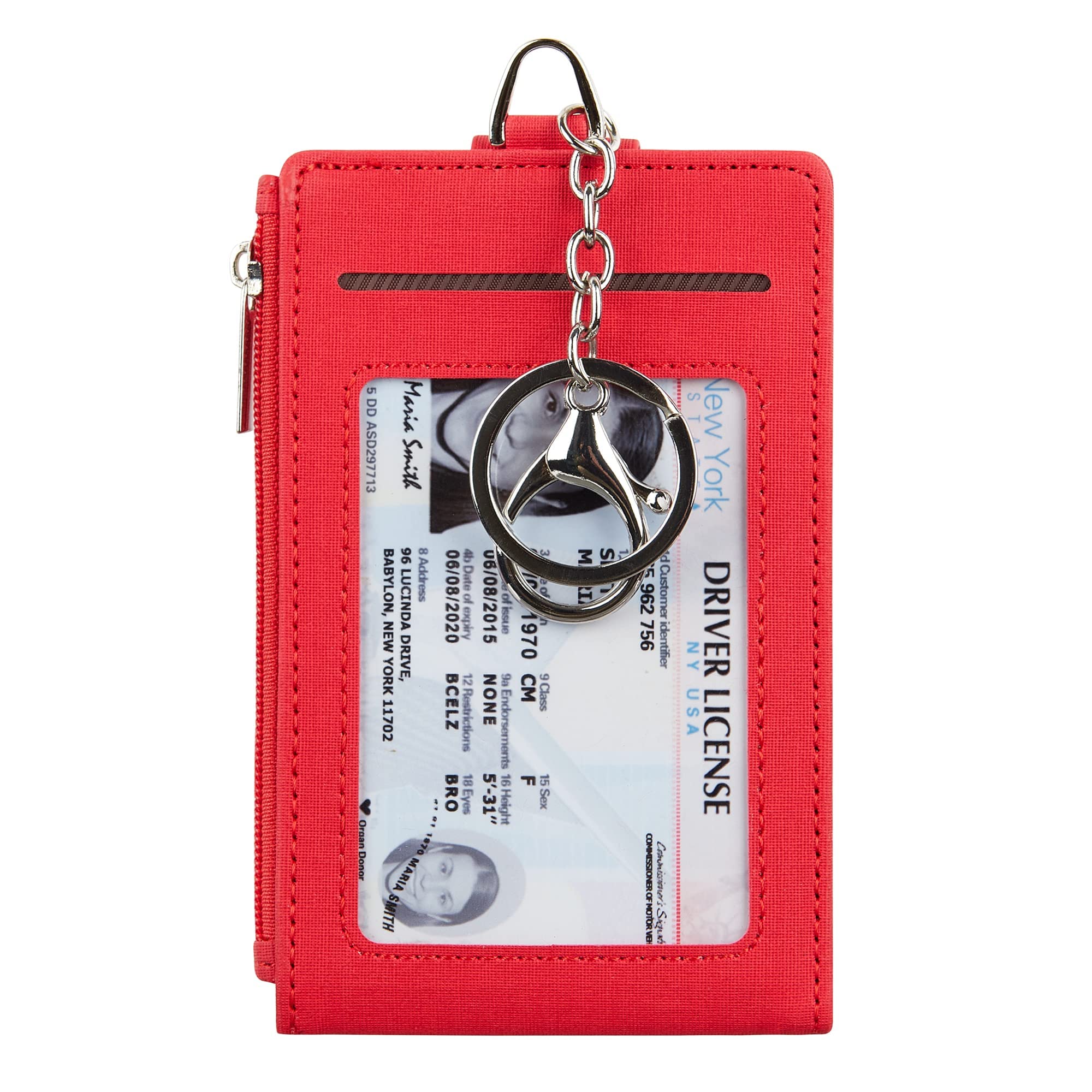 Amazon.com: Cynure Women & Men Keychain Card Holder Case Zipper Slim ...