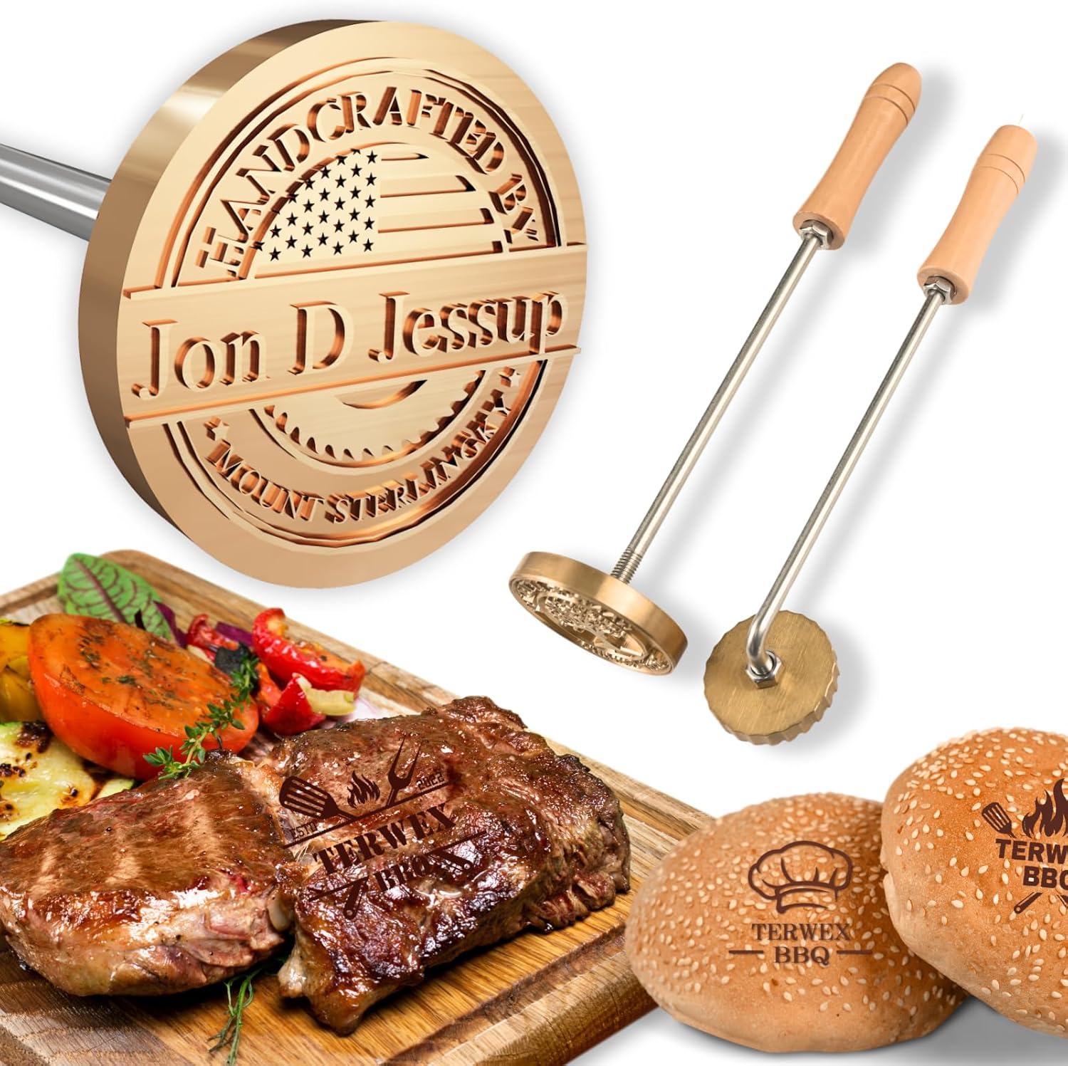 Amazon.com: Terwex Custom Branding Iron for Food, Steak Branding Irons ...