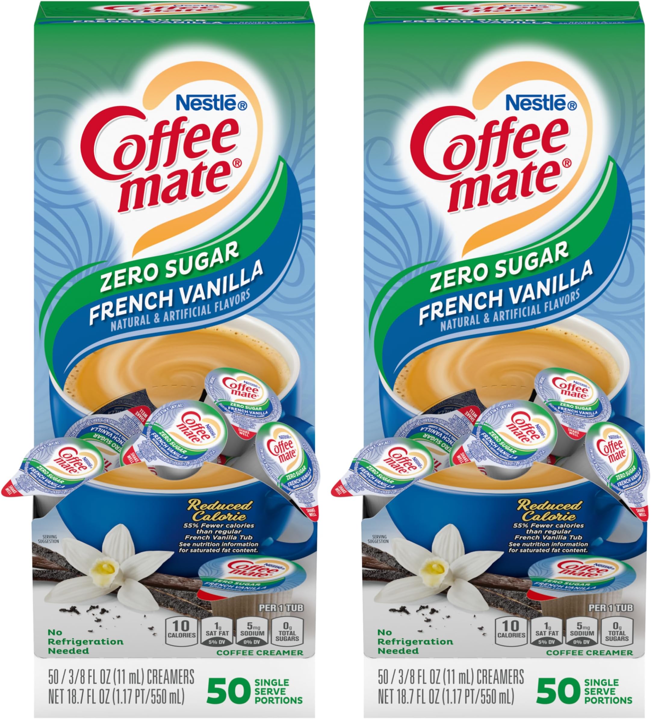 Amazon.com : Nestle Coffee mate Liquid Coffee Creamer Singles, Zero ...