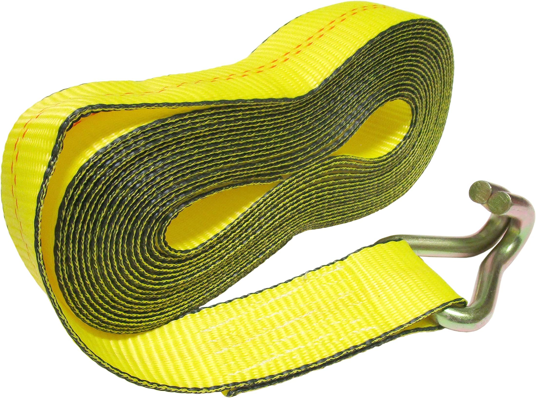 Amazon.com: 2" x 30 FT Yellow Cargo Strap w/Finger Wire J Hooks Heavy ...