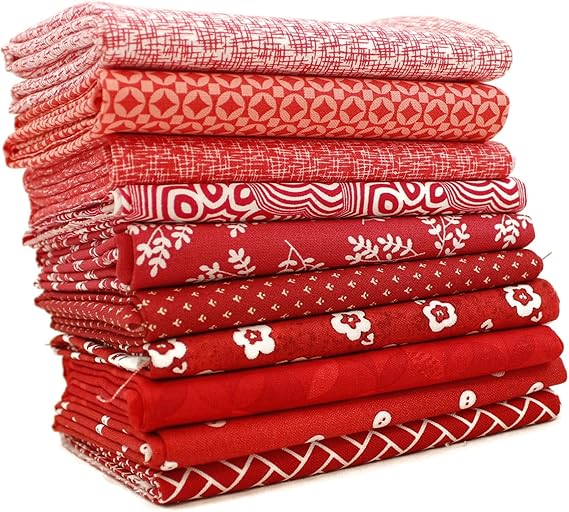 Red Fat Quarter Bundle (10 pcs) - Mixed Designers - Southern Fabric 18 ...