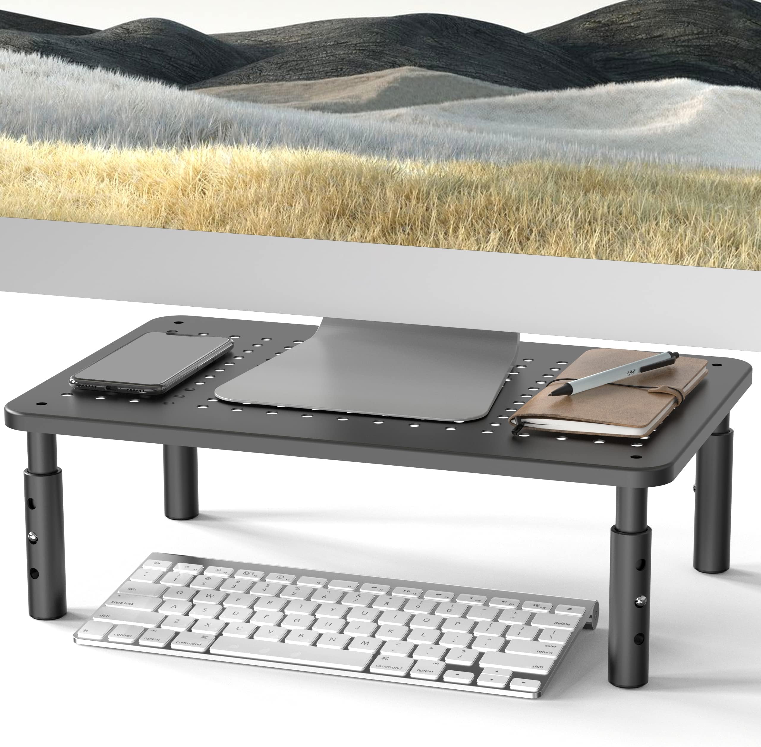 HUANUO Support élévateur pour moniteur en 3 hauteurs ergonomiques ...