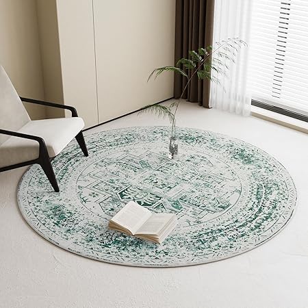 Amazon.com: Round Rug for Living Room 3Ft Round Washable Rug Boho Small ...