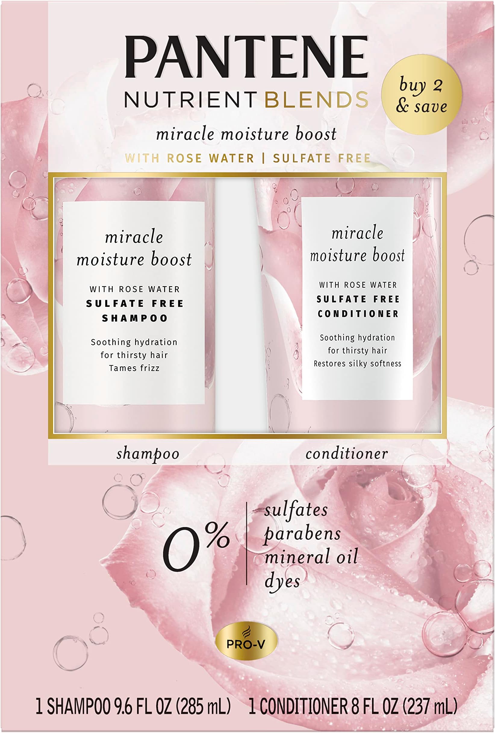 Amazon.com : Pantene Nutrient Blends Miracle Moisture Boost Rose Water ...