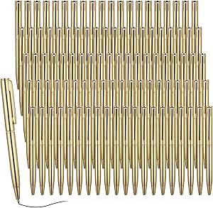 Amazon.com: Telooco 100 Pcs Mini Gold Rotating Ballpoint Pen, 4 Inch ...